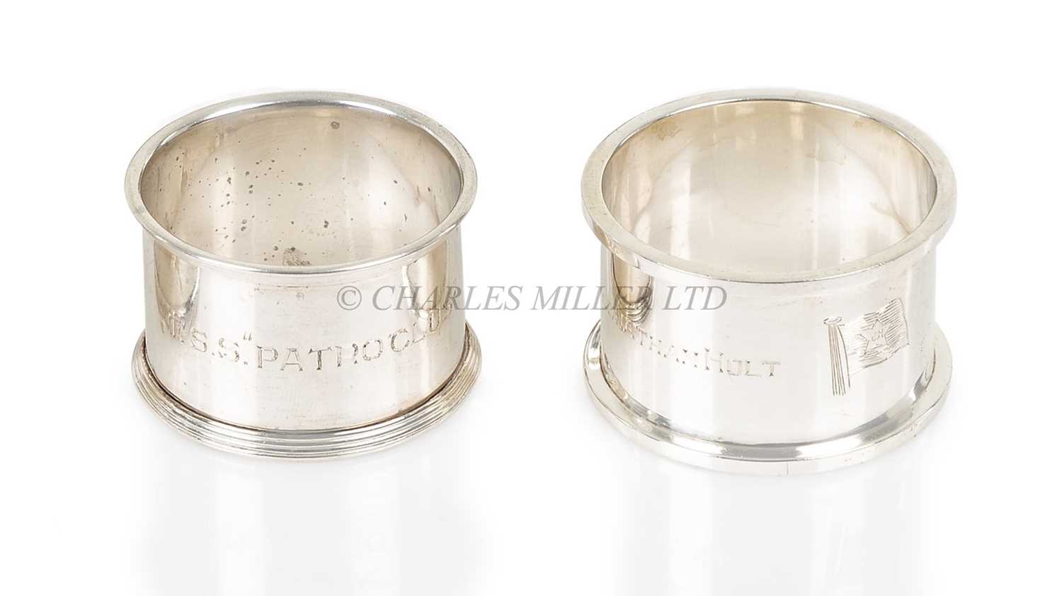 Lot 152 - SHIPS’ NAPKIN RINGS FOR THE S.S. 'JONATHAN