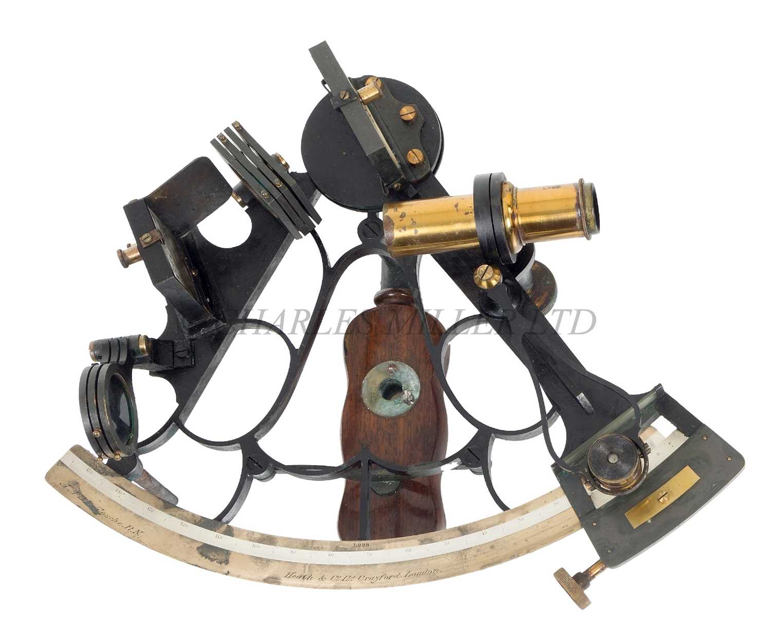 Lot 13 - A 7IN. RADIUS BELL-FRAME VERNIER SEXTANT BY