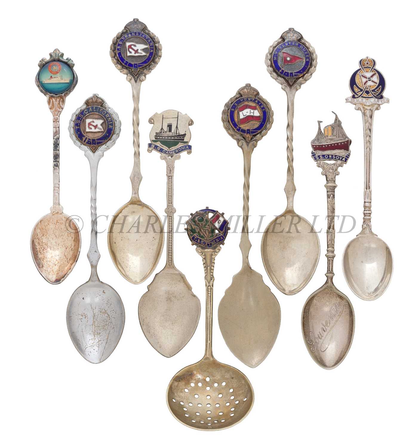 Lot 112 - A SILVER-PLATED SUGAR SIFTER FROM THE LINER